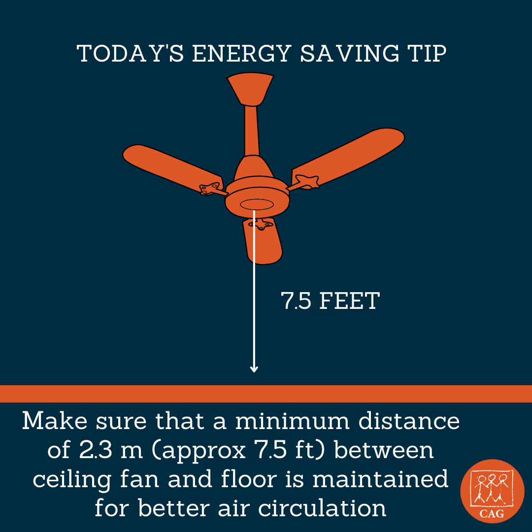 Energy Saving Tips - Place your fan at right distance | CAG Energy Saving Tips - Place your fan at right distance | CAG